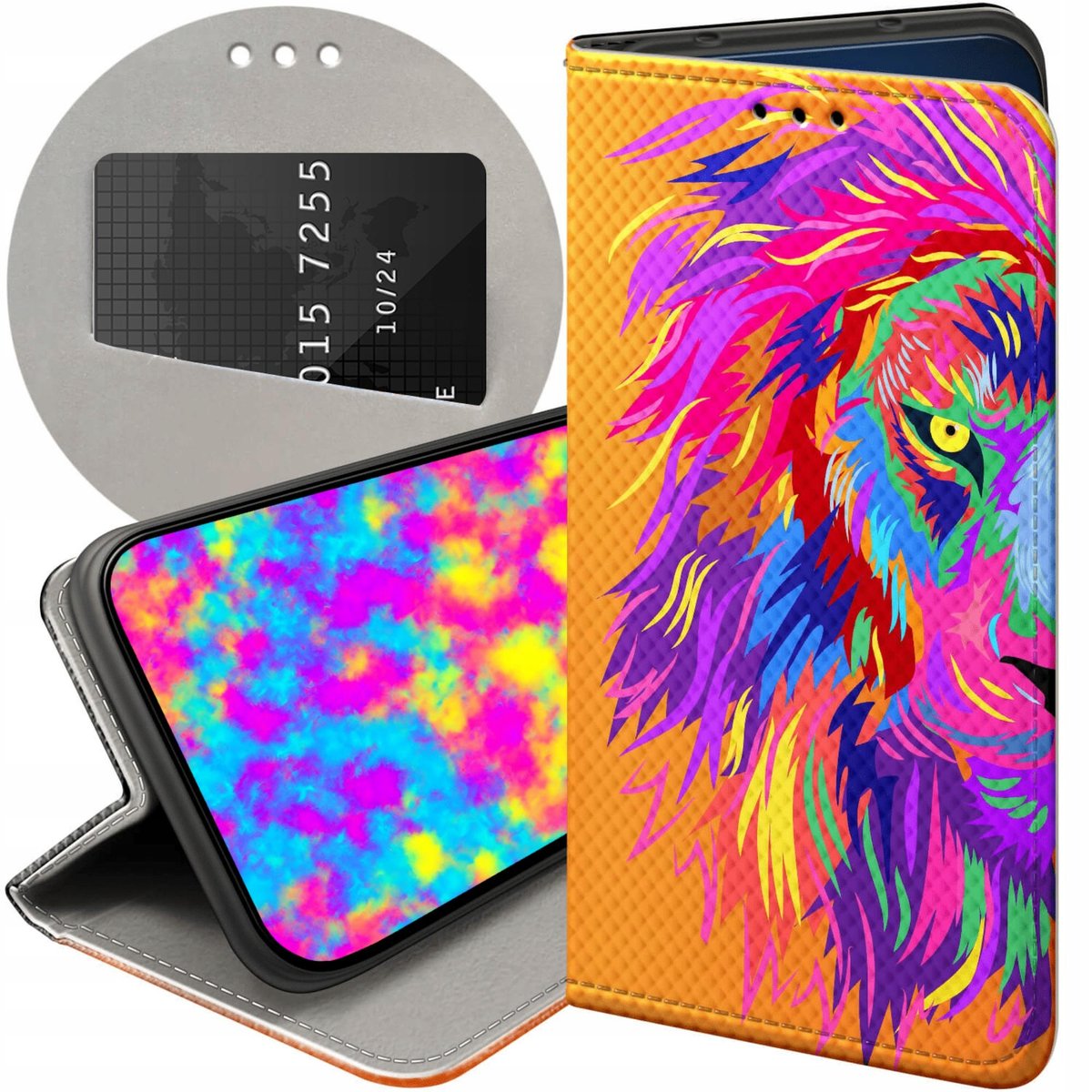 ETUI Z KLAPKĄ DO SAMSUNG GALAXY XCOVER 3 WZORY NEONOWE NEON JASKRAWE ...
