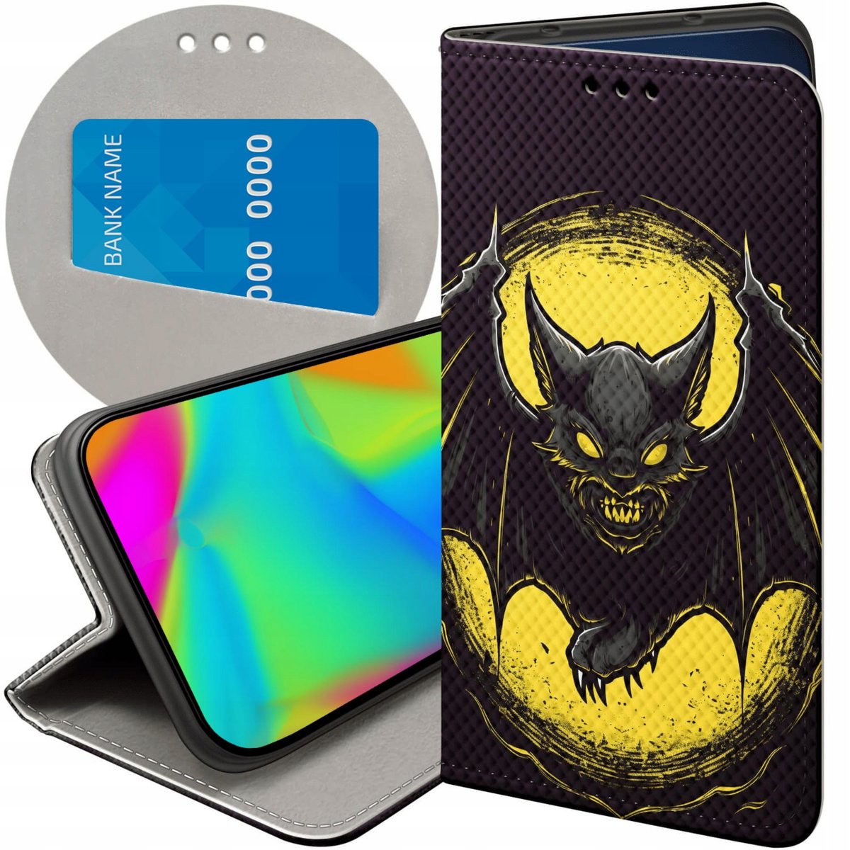 ETUI Z KLAPKĄ DO XIAOMI NOTE 9 PRO / NOTE 9S WZORY NIETOPERZ BAT ...