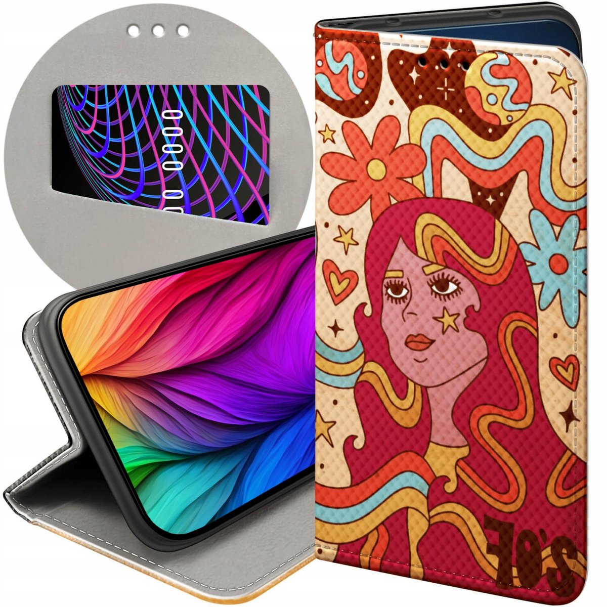 ETUI Z KLAPKĄ DO XIAOMI POCO M3 PRO / M3 PRO 5G WZORY HIPPIE PEACE ...