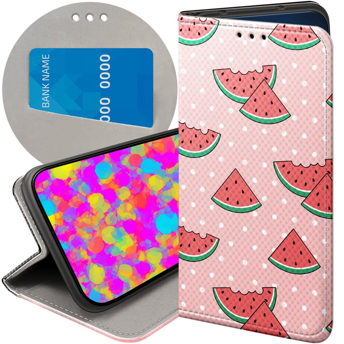 ETUI Z KLAPKĄ DO XIAOMI POCO X3 NFC WZORY ARBUZ Z ARBUZEM MELON FUTERAŁ ...