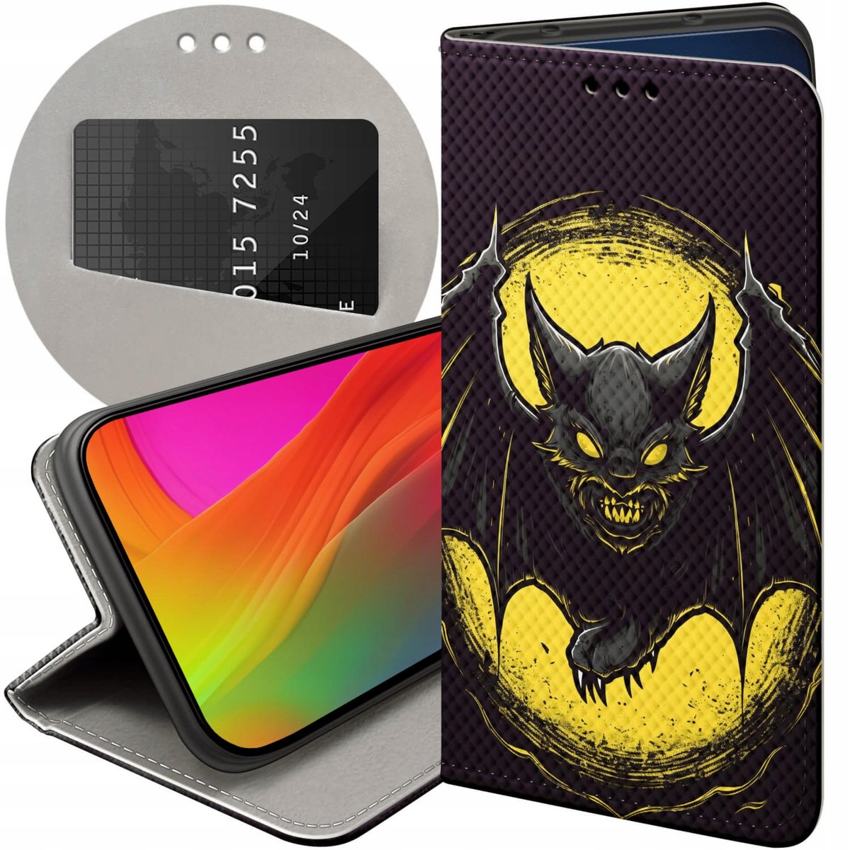 ETUI Z KLAPKĄ DO XIAOMI REDMI 10A WZORY NIETOPERZ BAT FUTERAŁ POKROWIEC ...