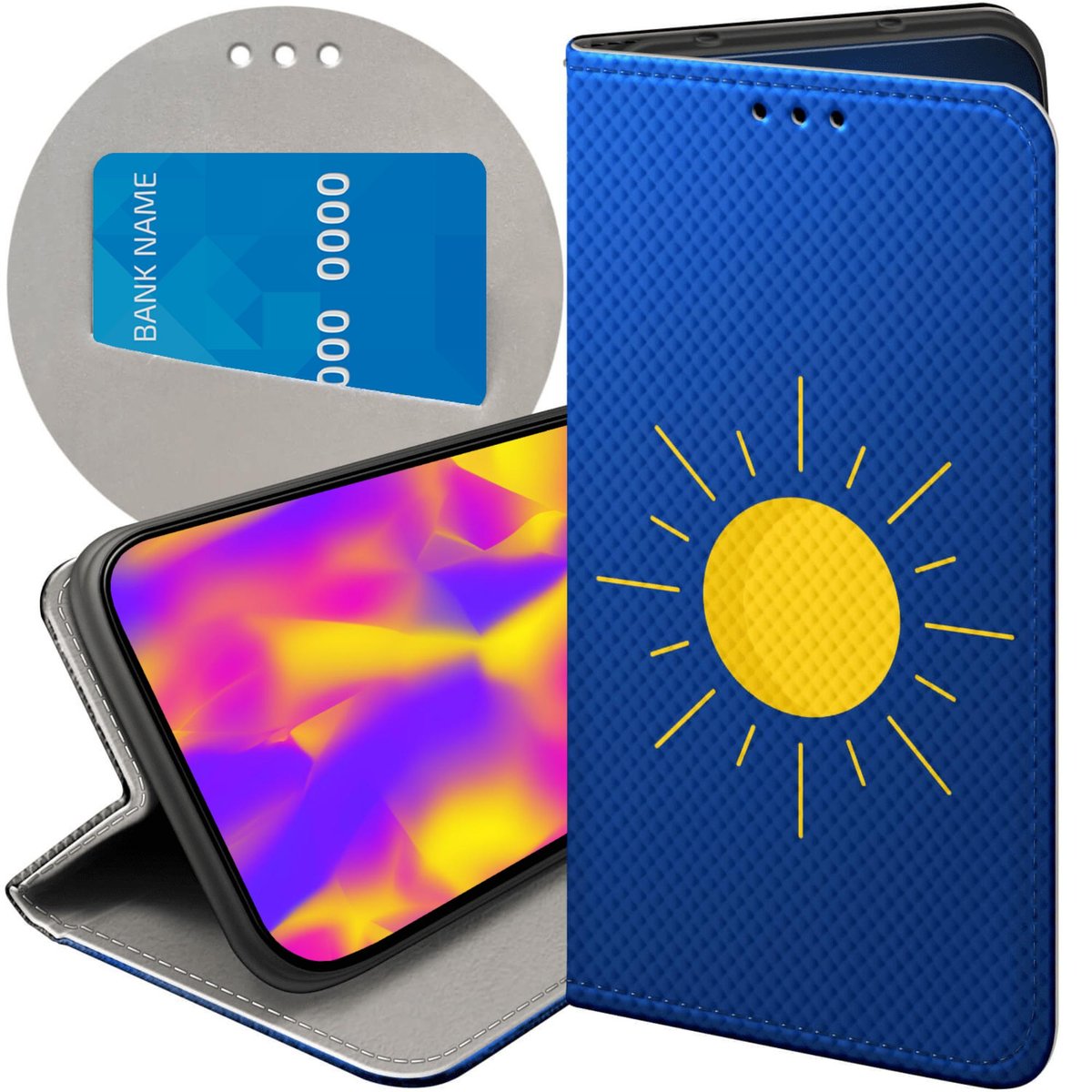 ETUI Z KLAPKĄ DO XIAOMI REDMI 12 4G / 12 5G WZORY SŁOŃCE PLANETY SUN ...