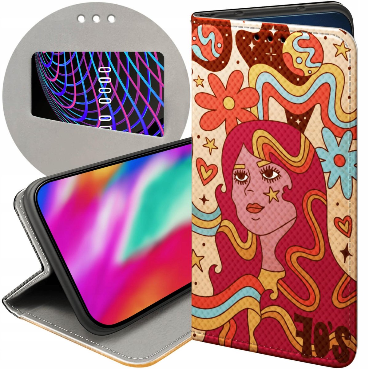 ETUI Z KLAPKĄ DO XIAOMI REDMI NOTE 10 5G WZORY HIPPIE PEACE HIPPISI ...