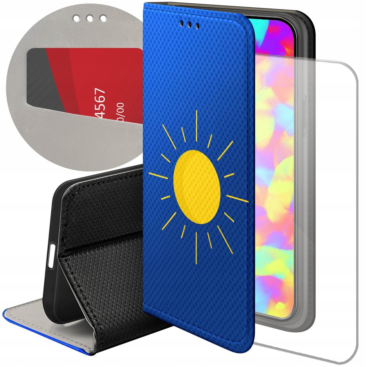 ETUI Z KLAPKĄ DO XIAOMI REDMI NOTE 12 4G WZORY SŁOŃCE PLANETY SUN ...