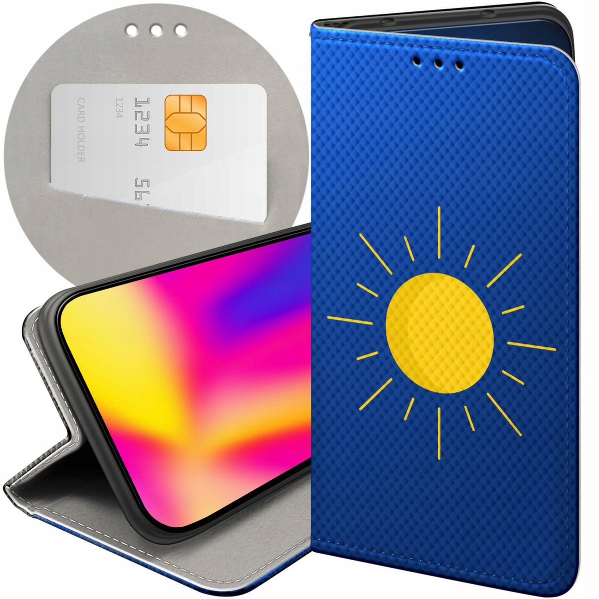 ETUI Z KLAPKĄ DO XIAOMI REDMI NOTE 12 PRO 5G WZORY SŁOŃCE PLANETY SUN ...