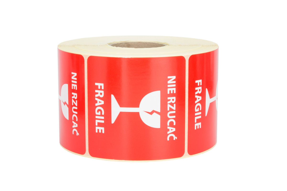 Etykiety naklejki ostrzegawcze, Nie rzucać fragile! 50x50mm 1000 SZT ...
