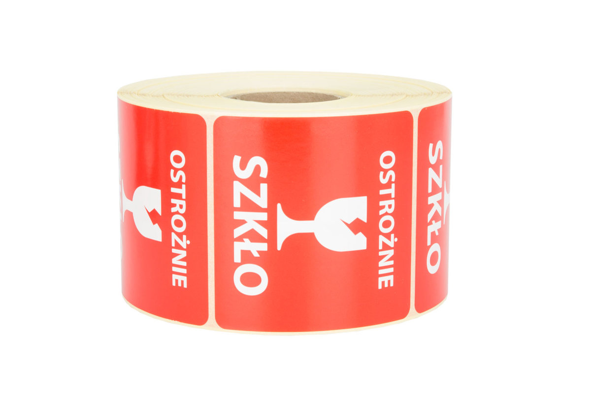 Etykiety naklejki ostrzegawcze, Ostrożnie szkło 50x50mm 500 SZT - T-Pack | Sklep EMPIK.COM
