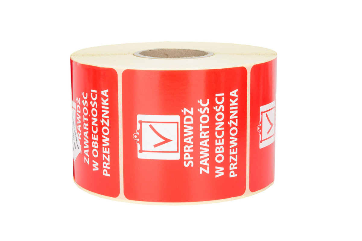 Etykiety naklejki ostrzegawcze, Sprawdź zawartość... 70x70mm 1000 SZT - T-Pack | Sklep EMPIK.COM