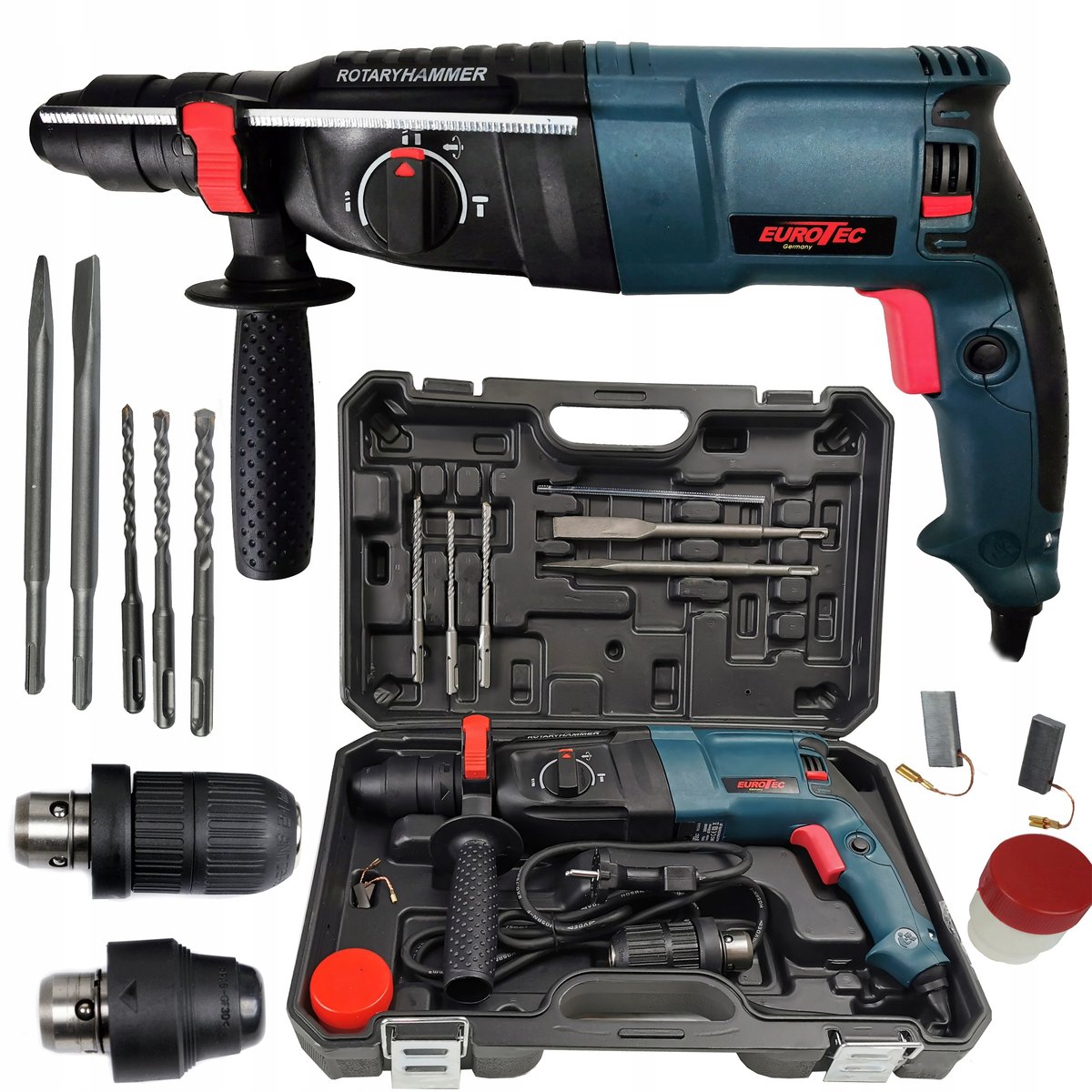Eurotec Młotowiertarka 2602 2600w Sds+ 4 Tryby Pracy Dwie Głowice z ...