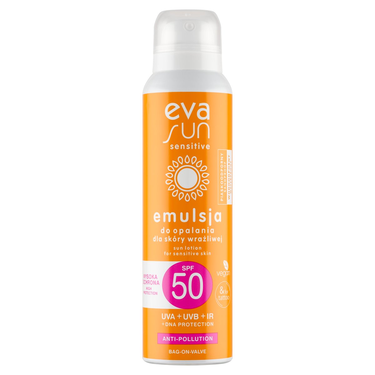 EVA SUN Emulsja do opalania SPF 50 120ml w sprayu filtry UVA + UVB 1 ...