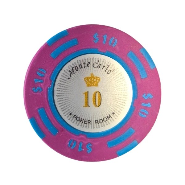 EVERGREEN Żeton Monte Carlo Poker 14g Nominał 10$ Fioletowy 25 SZT ...