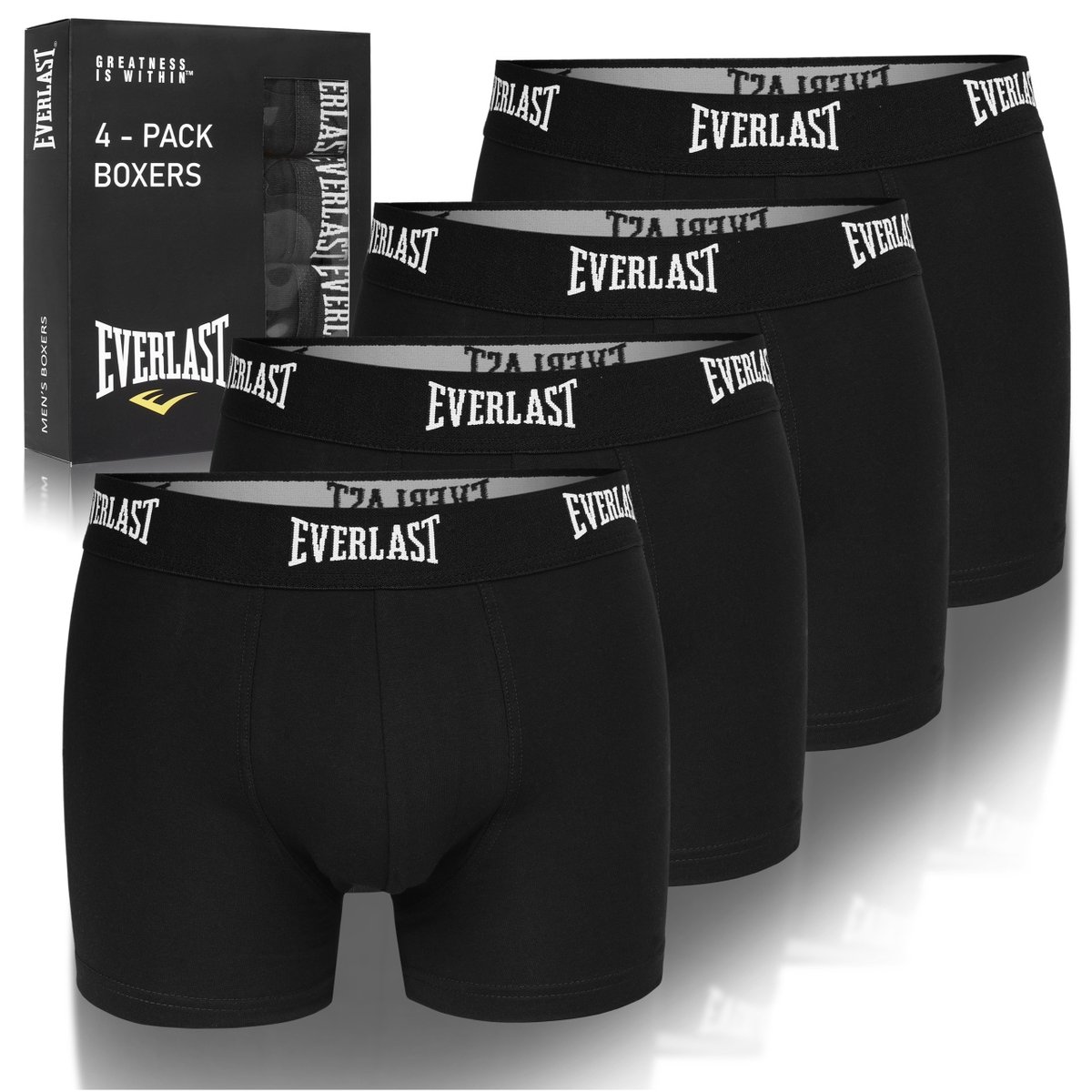 Everlast Bokserki Majtki Męskie EV004 Bawełna Czarne 4 sztuki Rozmiar ...