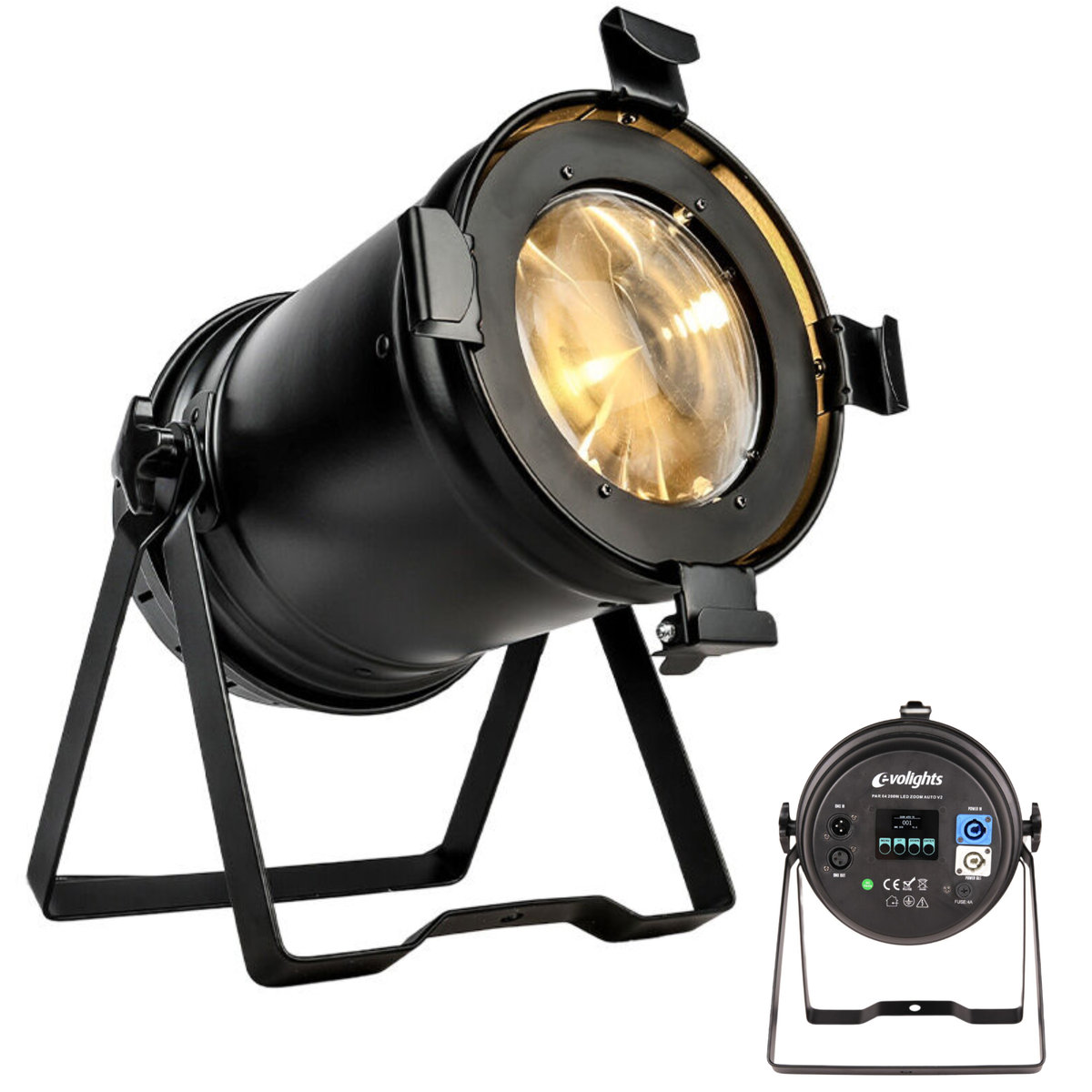 EVOLIGHTS PAR 64 200W LED ZOOM AUTO V2 reflektor sceniczny oświetlenie ...