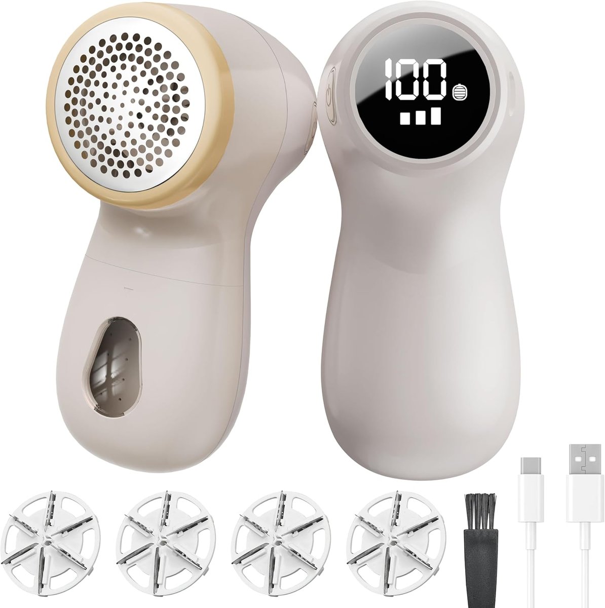 Fabric Shaver, Rechargeable Hair Remover with LED Display, 3-Speed ...