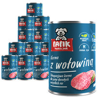 Fafik z wołowiną 400g x 12 karma pełnoporcjowa dla psa - FAFIK | Sklep ...