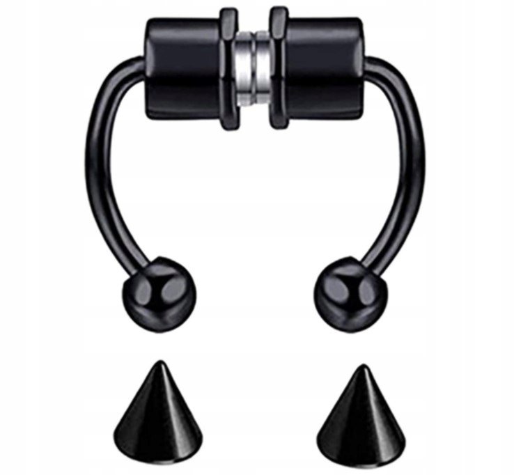 Fake septum U Kolczyk do Nosa Stal Punk Magnesy - Inna marka | Moda ...
