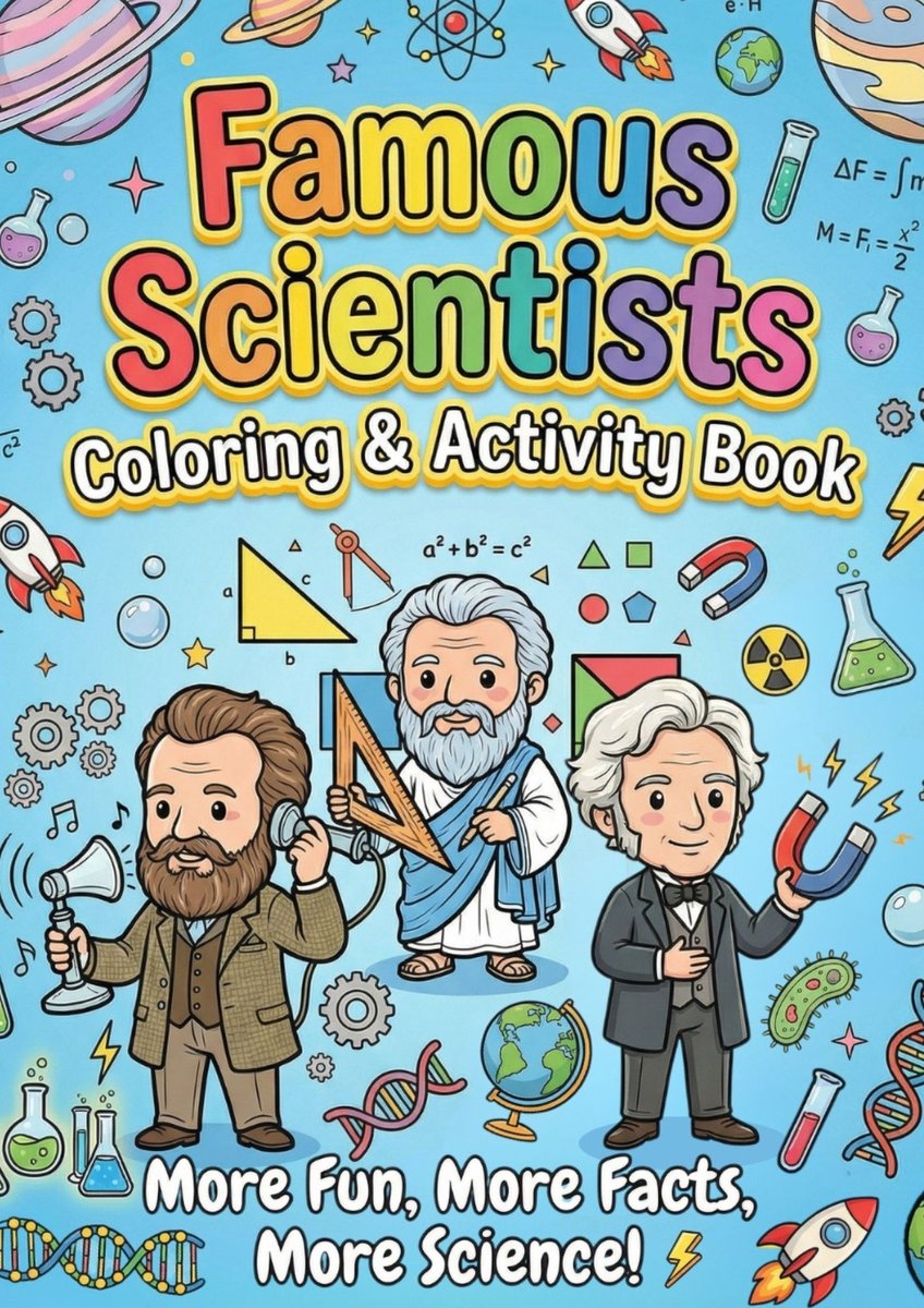 Famous Scientists. Coloring & Activity Book. Kolorowanka edukacyjna po ...