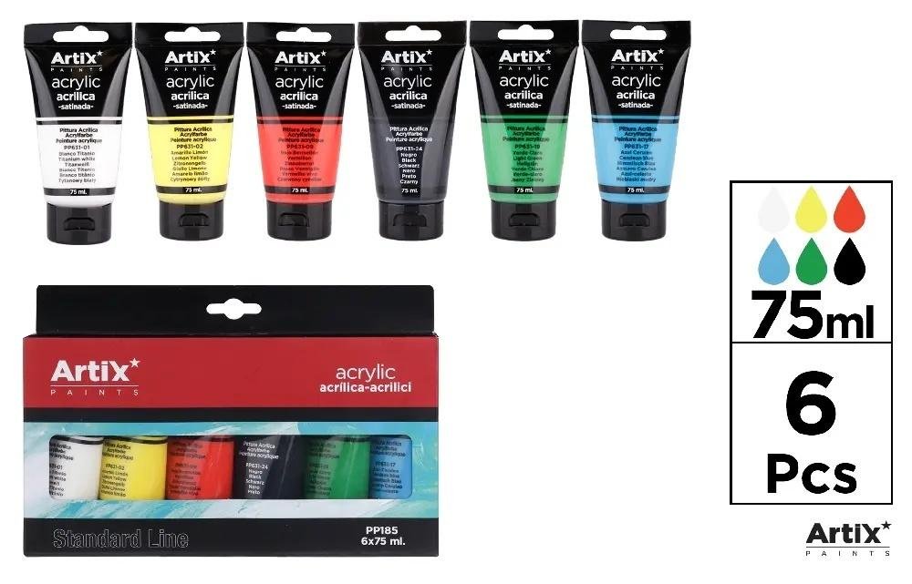Farba akrylowa 75ml 6 kolorów - Inna marka | Sklep EMPIK.COM