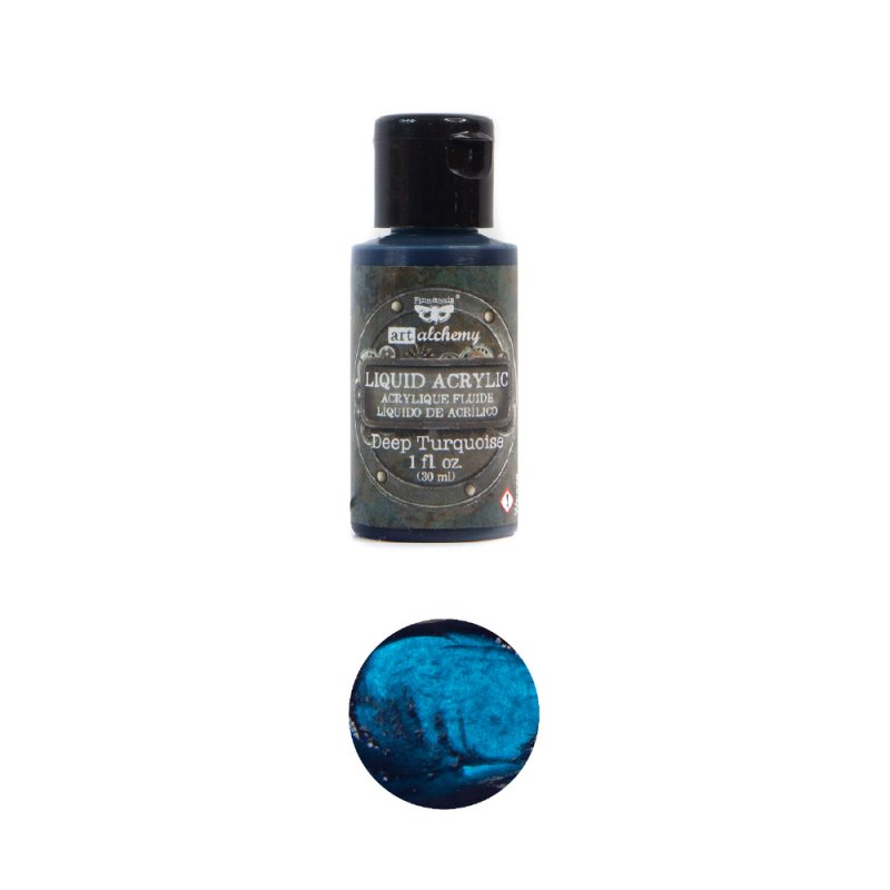 Farba akrylowa Finnabair Art Alchemy - Liquid Acrylic - DEEP TURQUOISE ...