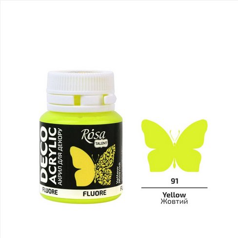 Farba Akrylowa Fluorescencyjna Rosa Talent - 20 Ml - Yellow 91 - ROSA ...
