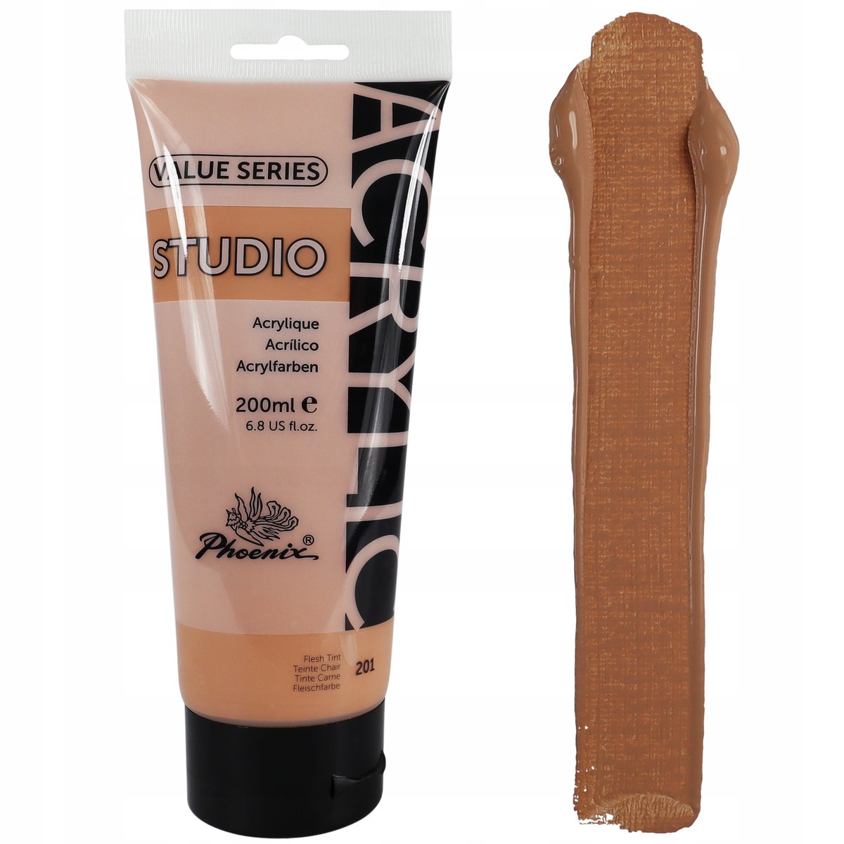 Farba Akrylowa Phoenix 200 ml - Flesh Tint 201 Beżowa - Profesjonalna Farba Artystyczna do ...