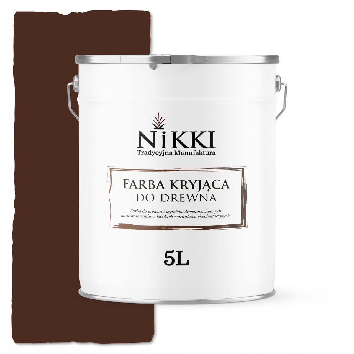 FARBA DO DREWNA KRYJĄCA DRZWI RENOWACJI BRĄZOWY CIEPŁY RAL8016 SATYNA ...