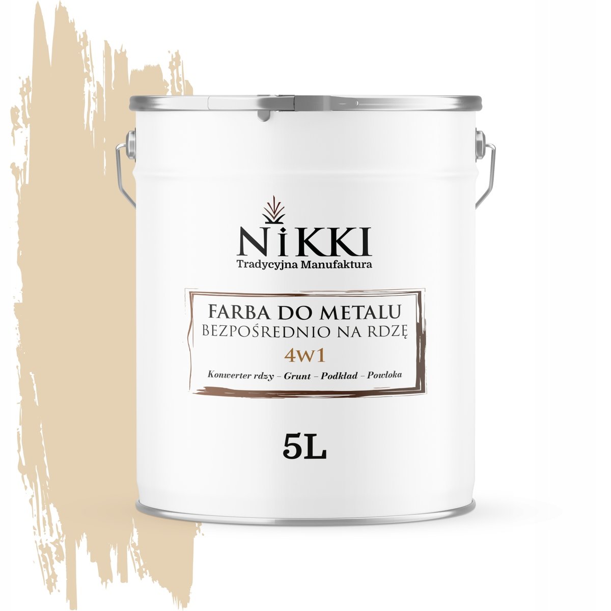 FARBA DO METALU PROSTO NA RDZĘ 4w1 KOLOR KREMOWO BEŻOWY RAL 1015 POŁYSK ...