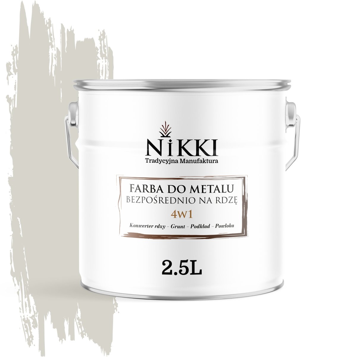 FARBA DO METALU PROSTO NA RDZĘ 4w1 OCYNK BIAŁO-SZARY RAL 9002 MAT 2,5L ...