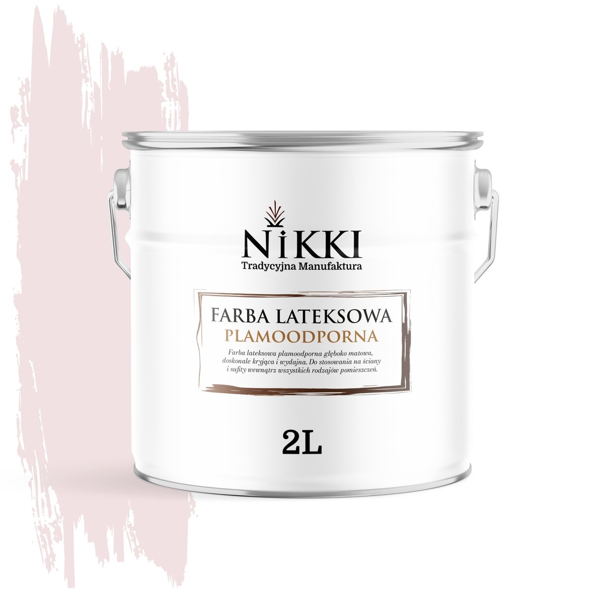 FARBA LATEKSOWA PLAMOODPORNA KOLOR BIEL ZŁAMANA W RÓŻ H3678 2L GŁĘBOKI ...