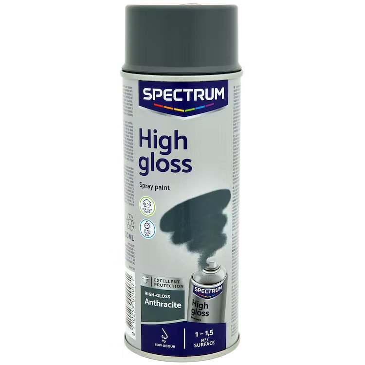 Farba w sprayu wysoki połysk 400 ml antracyt - Spectrum | Sklep EMPIK.COM