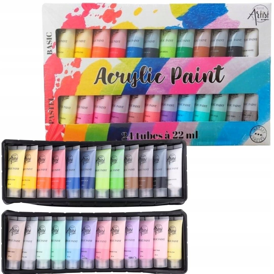 Farby Akrylowe 24X22 Ml Zestaw Duży Farba Akrylowa - Creative Artist ...