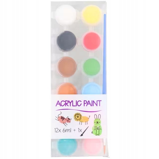 Farby Akrylowe Akryle Zestaw Farb Akrylowych 12Kol - Inna marka | Sklep ...