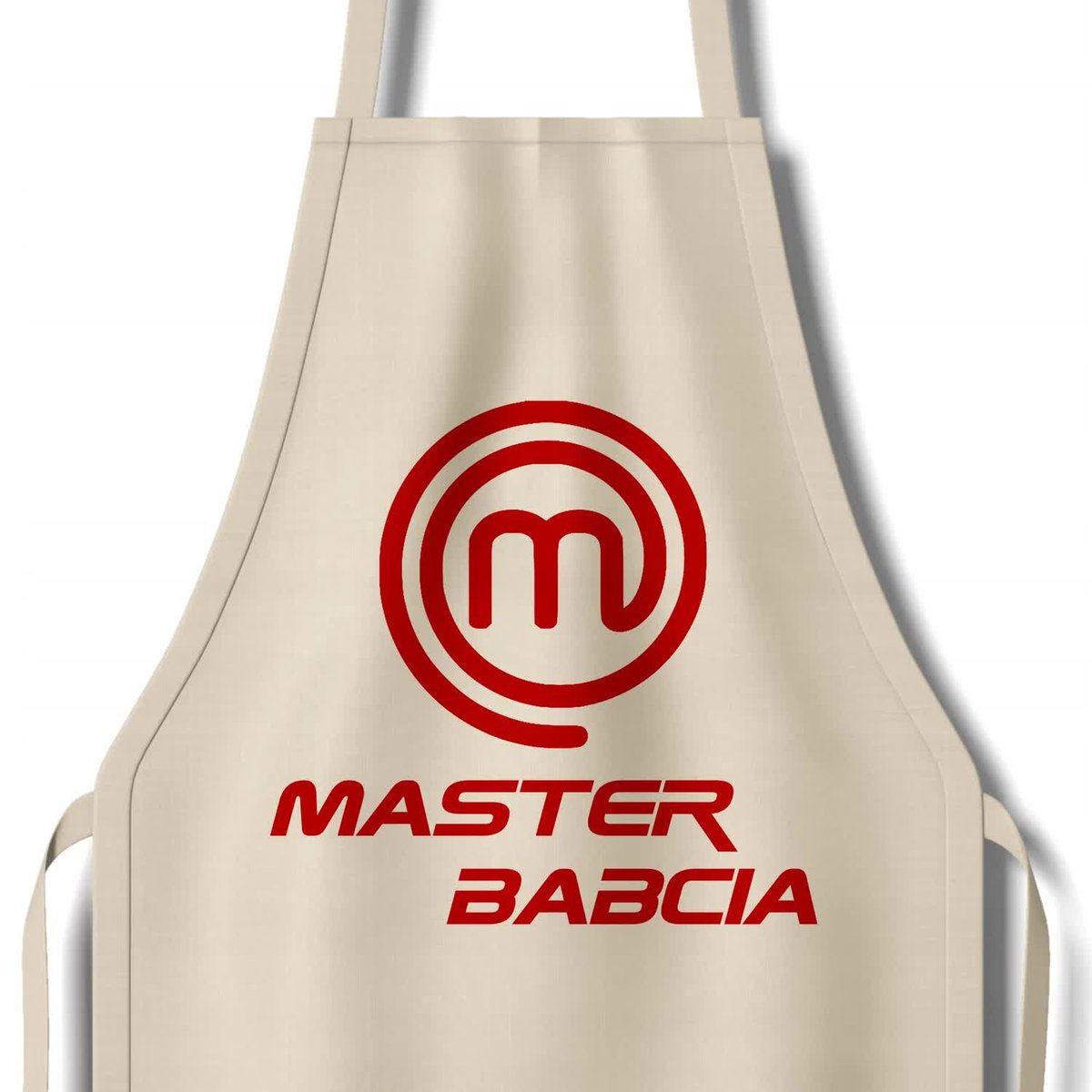 Fartuch Bawełniany Beżowy Master BABCIA Masterchef Prezent Wiele Wzorów ...