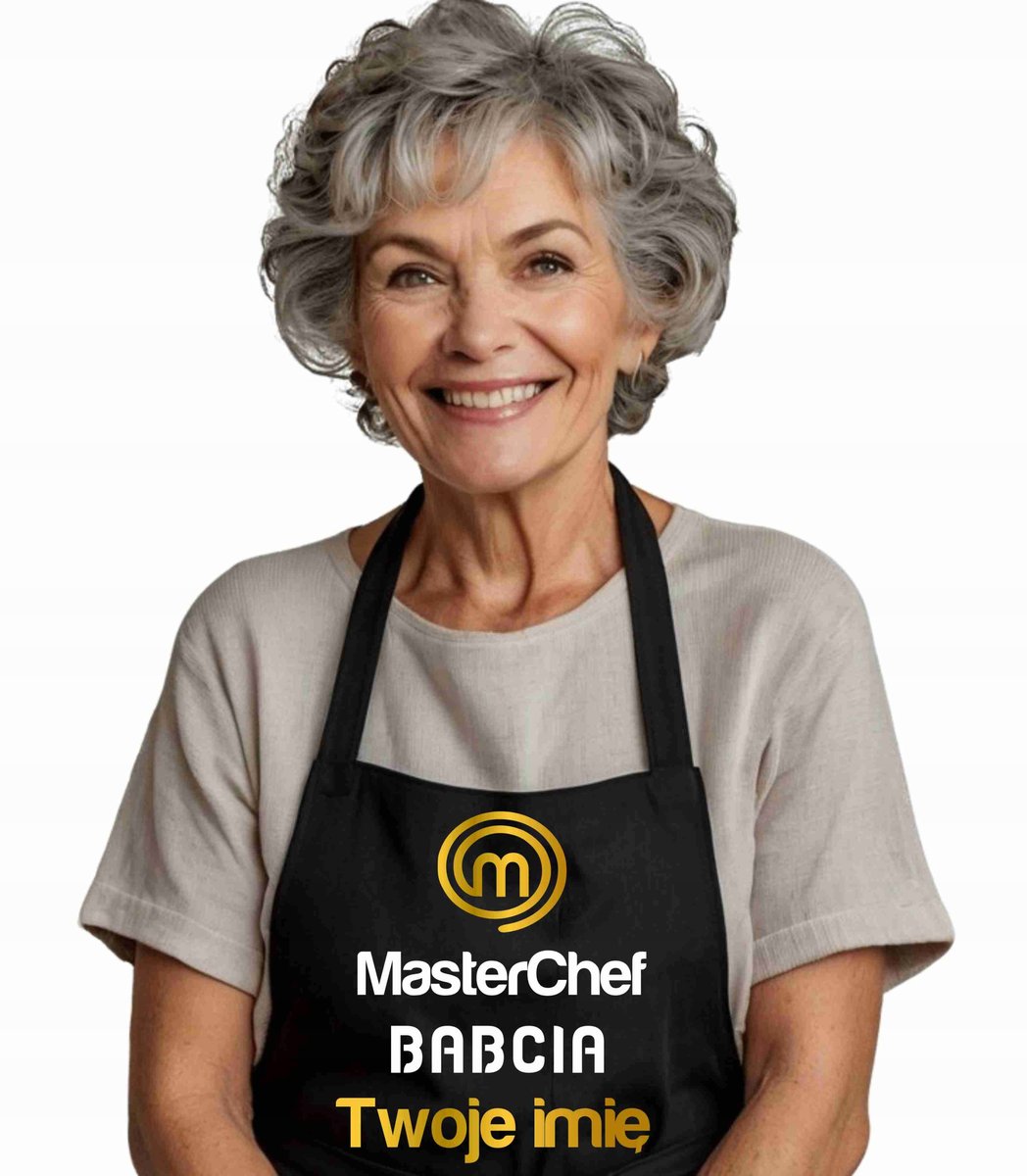FARTUCH PREZENT NA DZIEŃ BABCI DOWOLNE IMIĘ NAPIS MASTERCHEF BABCIA+ ...