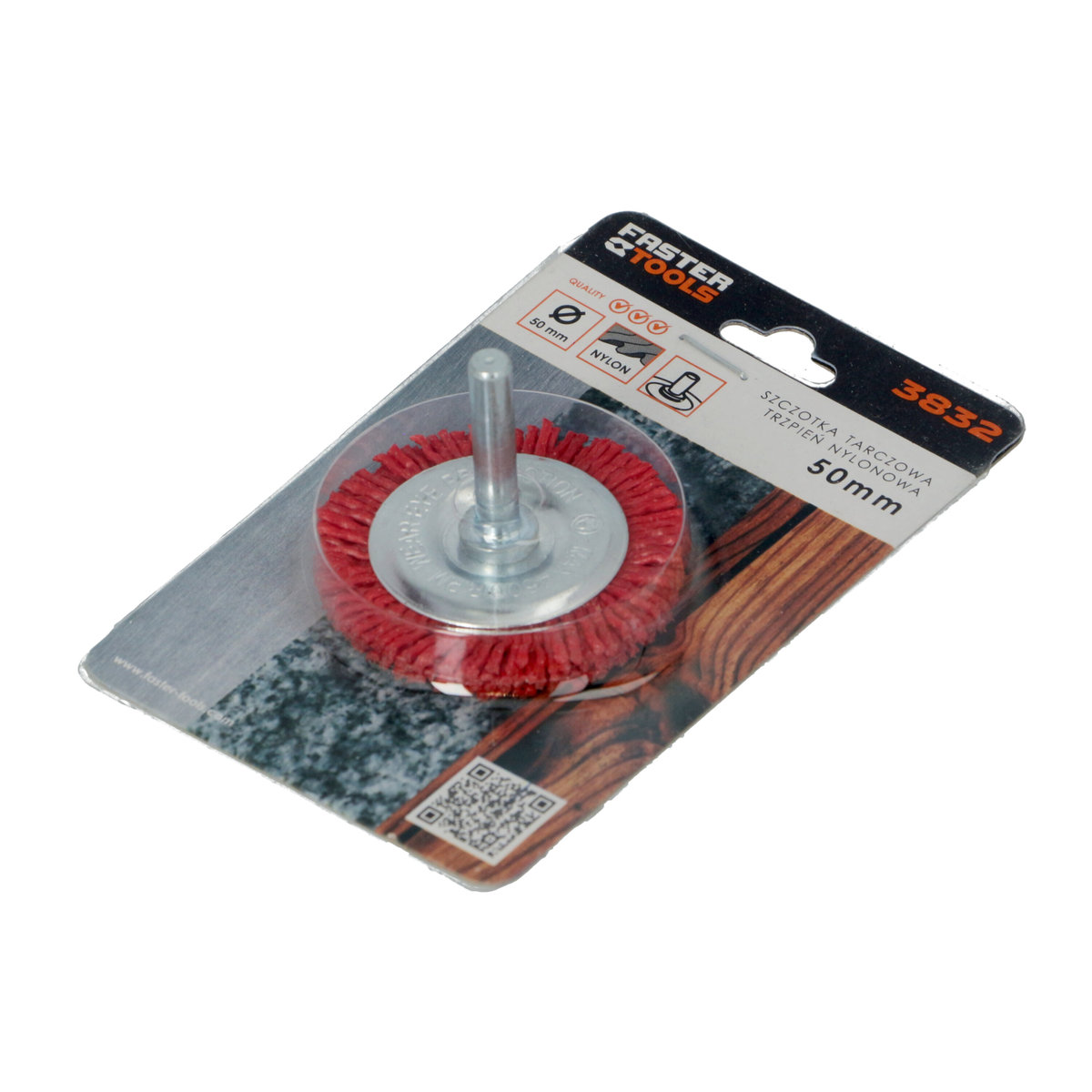 FASTER TOOLS Nylonowa szczotka tarczowa z trzpieniem 100 - FASTER TOOLS | Sklep EMPIK.COM