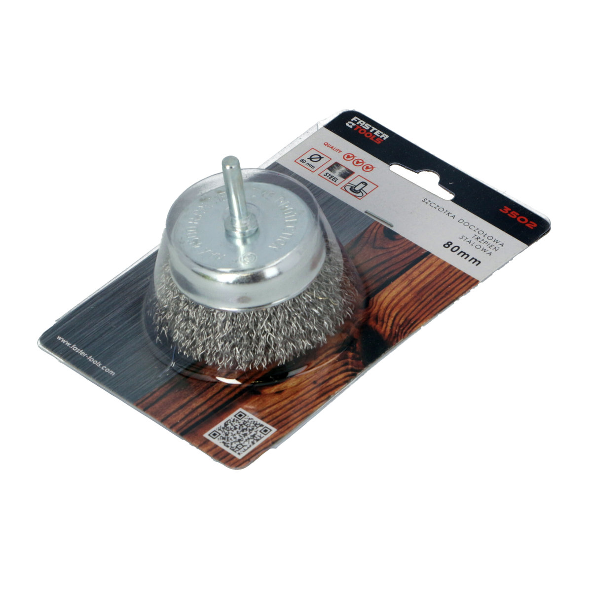 FASTER TOOLS Szczotka doczołowa trzpień, stalowa 60 20 - FASTER TOOLS | Sklep EMPIK.COM