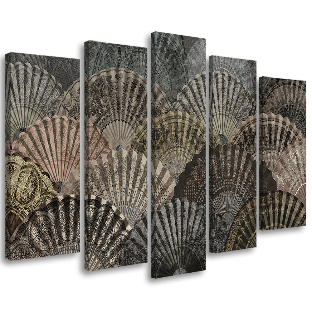 Feeby Obraz 5 Częściowy Na Płótnie, Feeby Luksusowe Wachlarze 200X100 ...