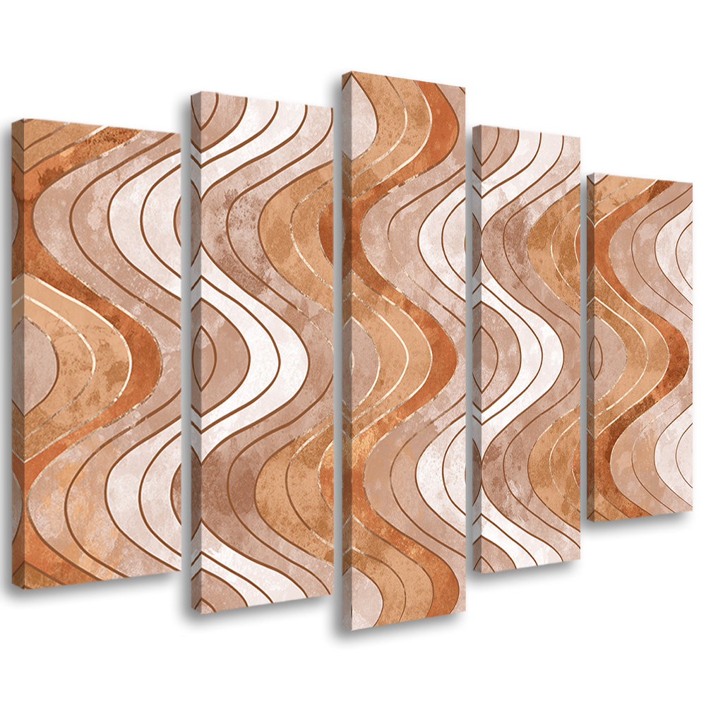 Feeby Obraz 5 Częściowy Na Płótnie, Feeby Pionowe Falujące Linie 150X100 - Feeby | Sklep EMPIK.COM