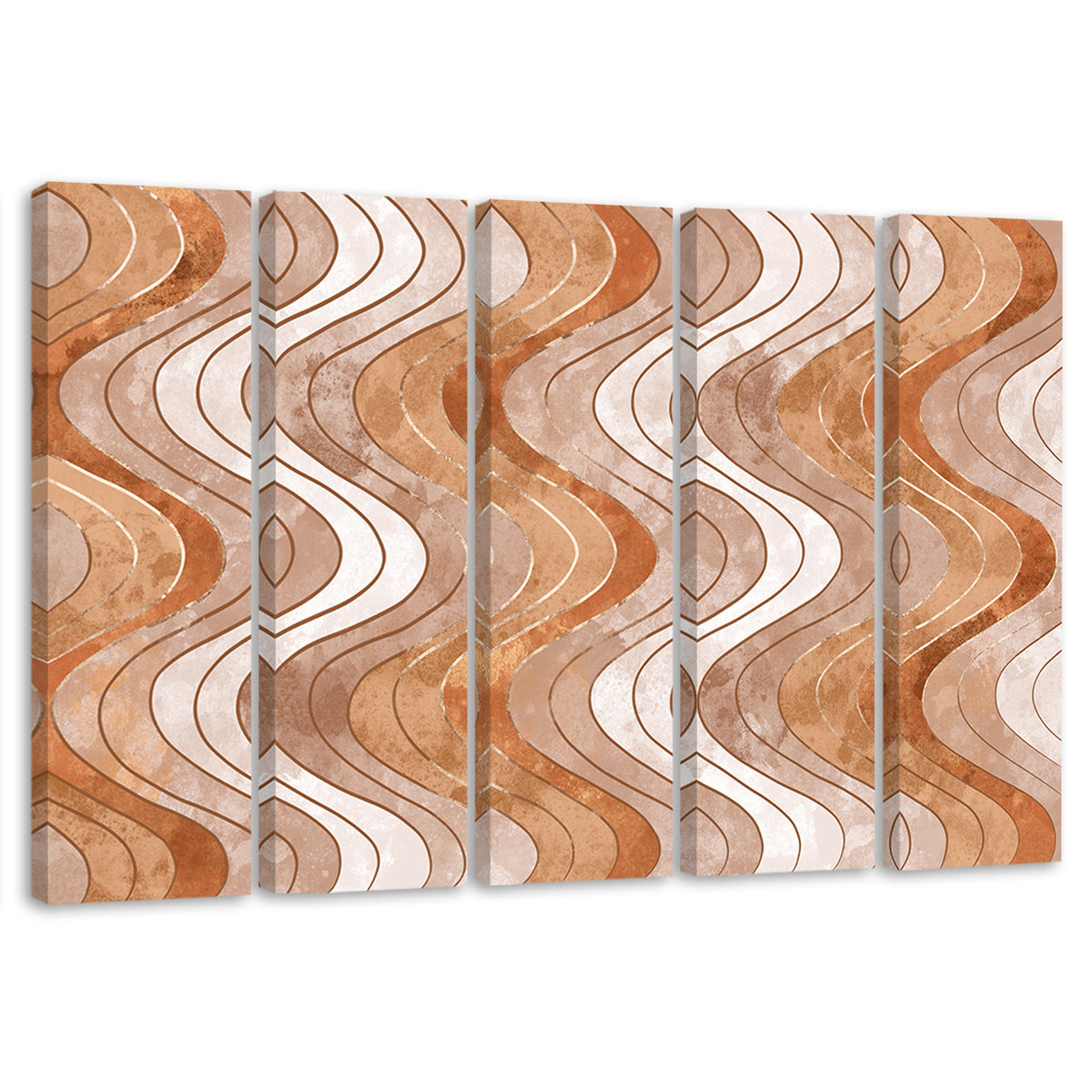 Feeby Obraz 5 Częściowy Na Płótnie, Feeby Pionowe Falujące Linie 200X100 - Feeby | Sklep EMPIK.COM
