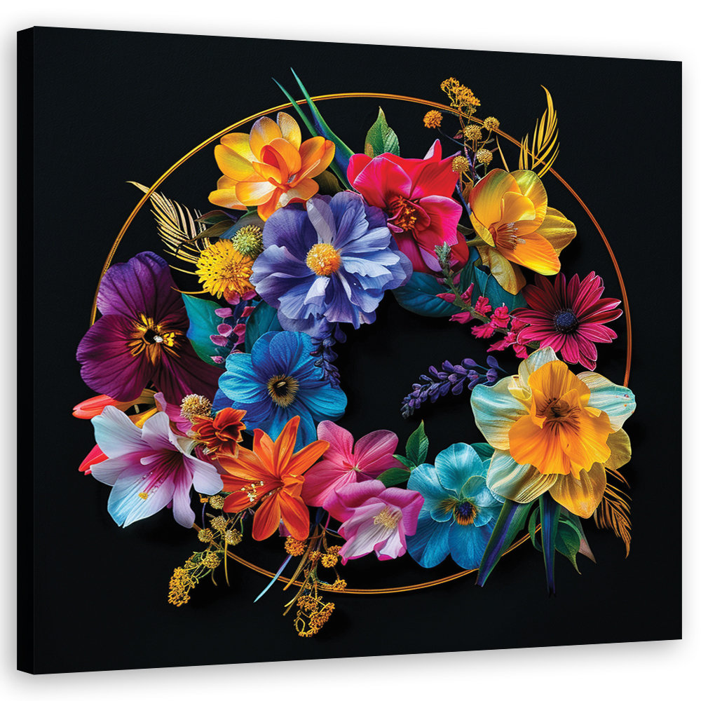 Feeby Obraz na płótnie, FEEBY Bukiet kolorowych kwiatów 30x30 - Feeby ...