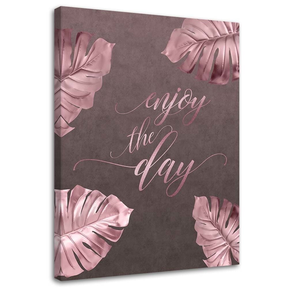 Feeby Obraz na płótnie, FEEBY Napis wśród różowych liści - Andrea Haase ...