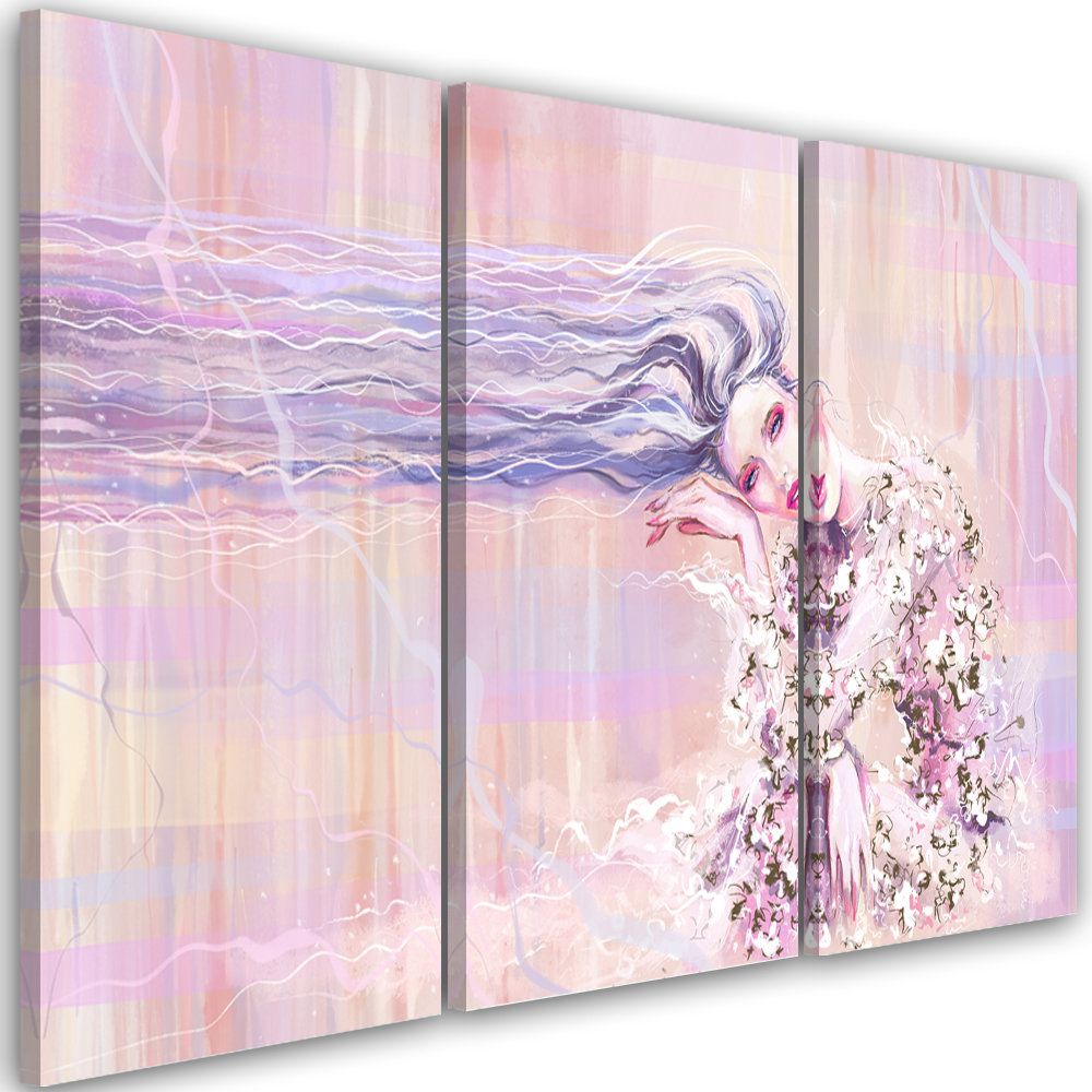 Feeby Obraz Tryptyk Na Płótnie, Feeby Kobieta Z Długimi Włosami 120X80 - Feeby | Sklep EMPIK.COM