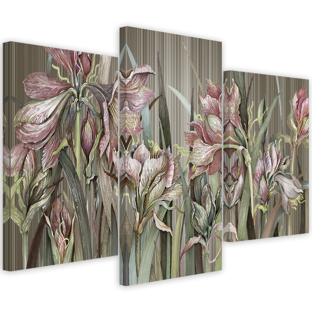 Feeby Obraz Tryptyk Na Płótnie, Feeby Kwiaty Irysy 150X100 - Feeby | Sklep EMPIK.COM
