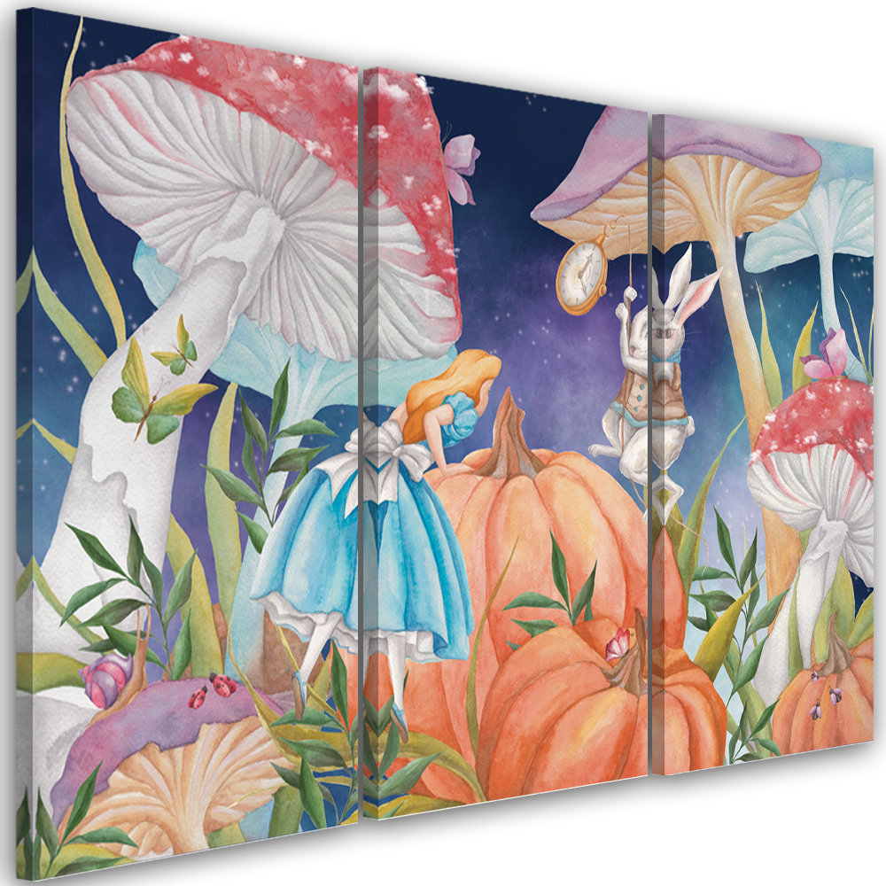 Feeby Obraz Tryptyk Na Płótnie, Feeby Mała Alicja W Krainie Cudów 120X80 - Feeby | Sklep EMPIK.COM