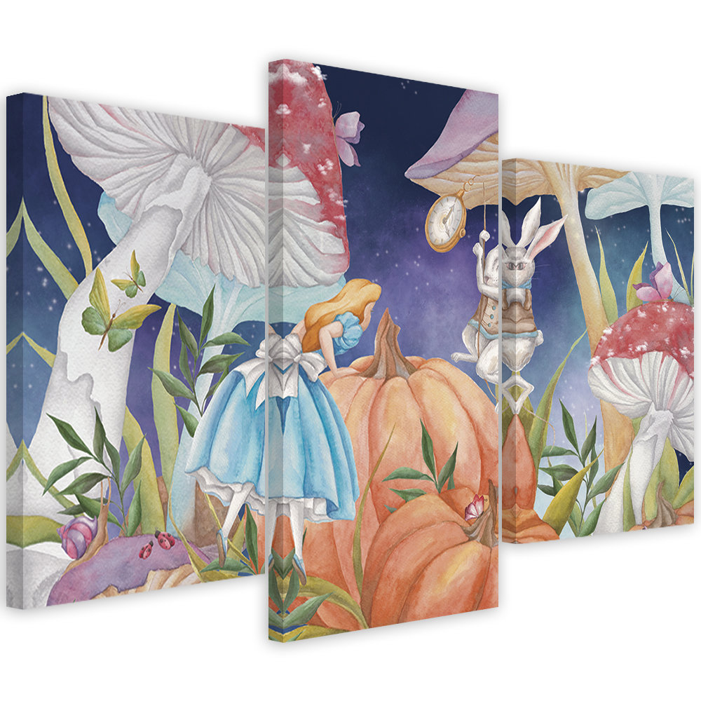 Feeby Obraz Tryptyk Na Płótnie, Feeby Mała Alicja W Krainie Cudów 150X100 - Feeby | Sklep EMPIK.COM