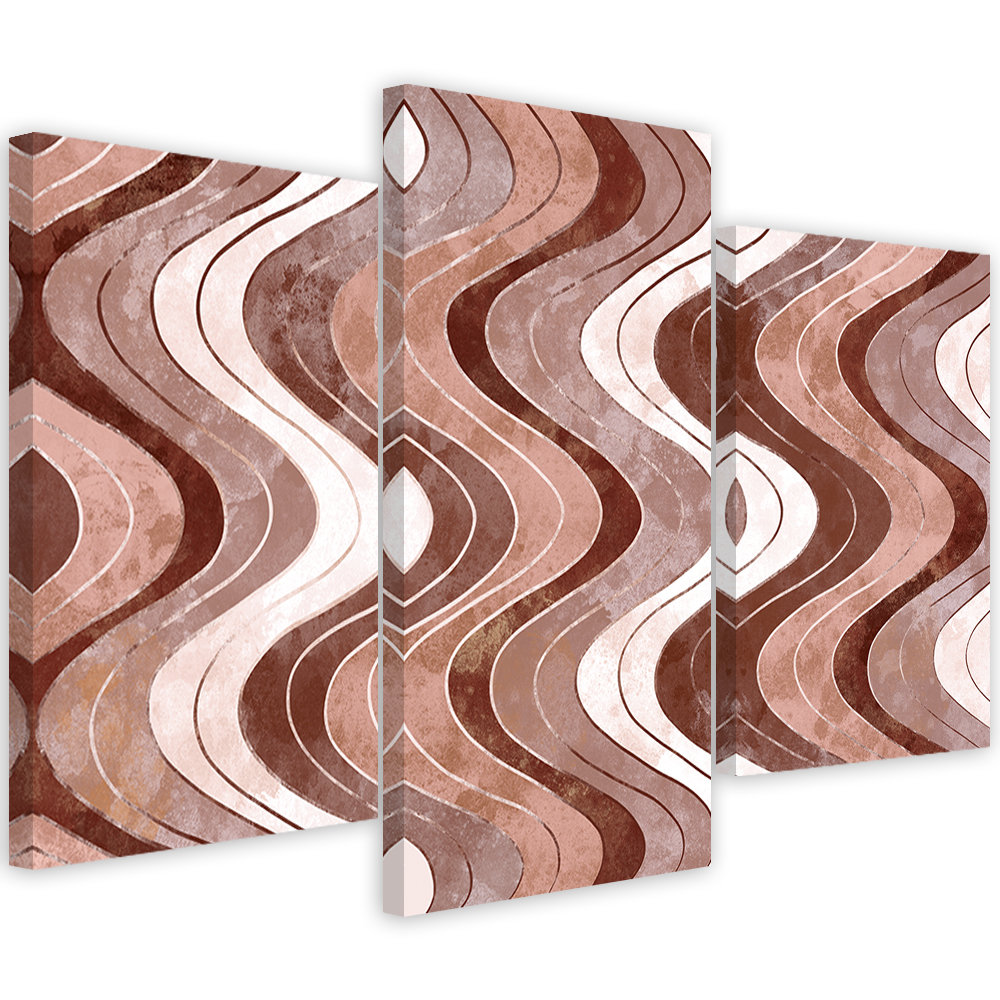 Feeby Obraz Tryptyk Na Płótnie, Feeby Pionowe Falujące Linie 120X80 - Feeby | Sklep EMPIK.COM