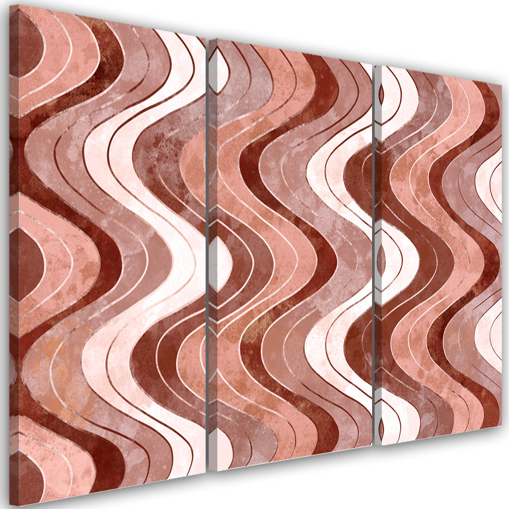 Feeby Obraz Tryptyk Na Płótnie, Feeby Pionowe Falujące Linie 60X40 - Feeby | Sklep EMPIK.COM