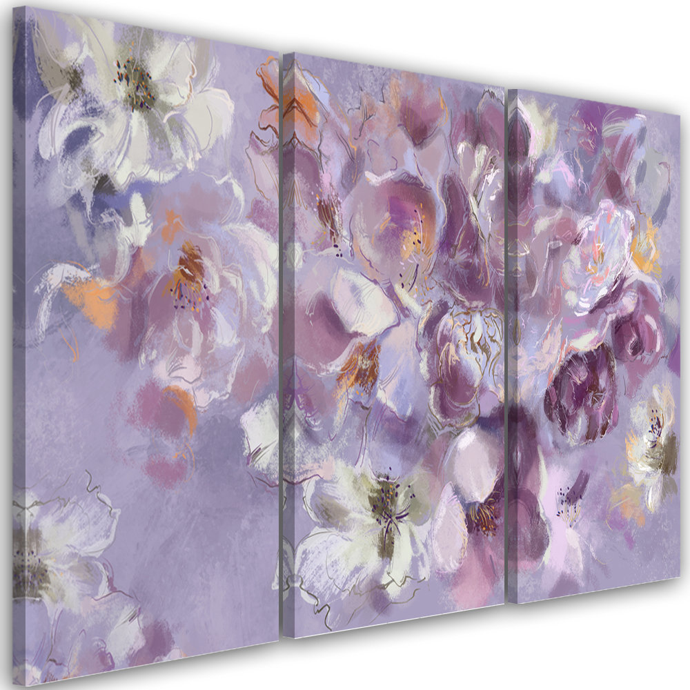 Feeby Obraz trzyczęściowy na płótnie, FEEBY Irys kwiat 90x60 - Feeby ...