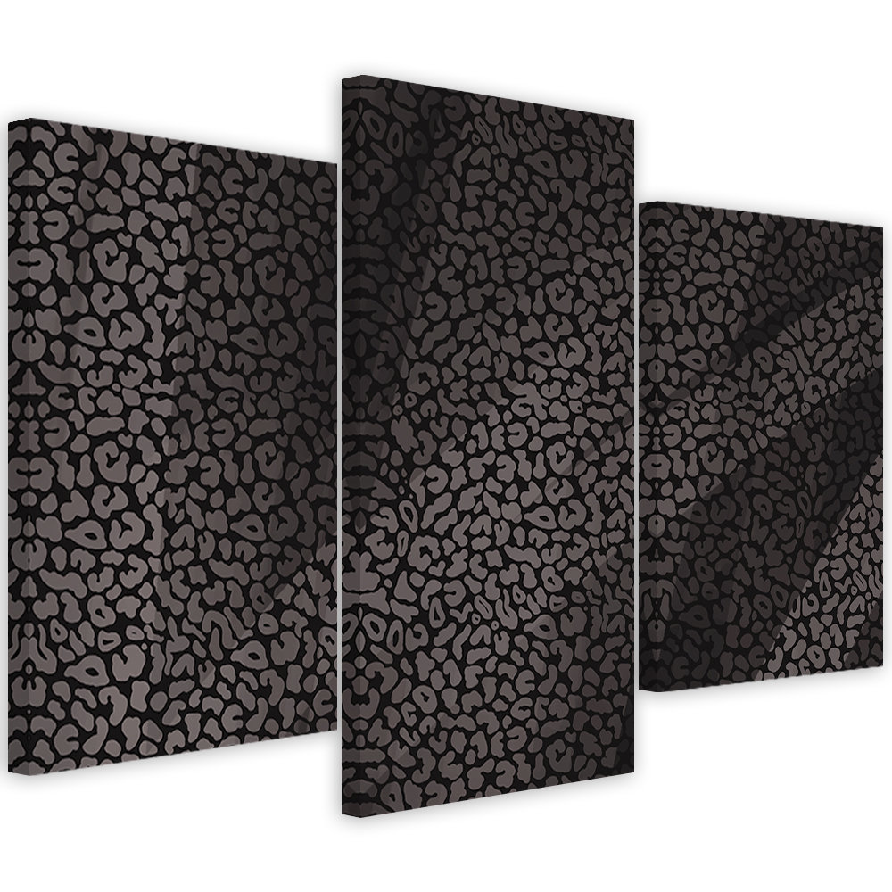 Feeby Obraz trzyczęściowy na płótnie, FEEBY Pantera leopard futro plamy ...
