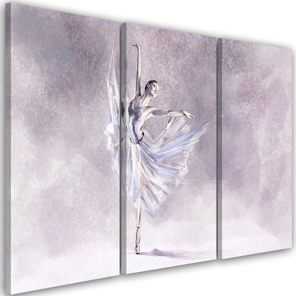 Feeby Obraz trzyczęściowy na płótnie, FEEBY Piruet baletnicy 150x100 ...